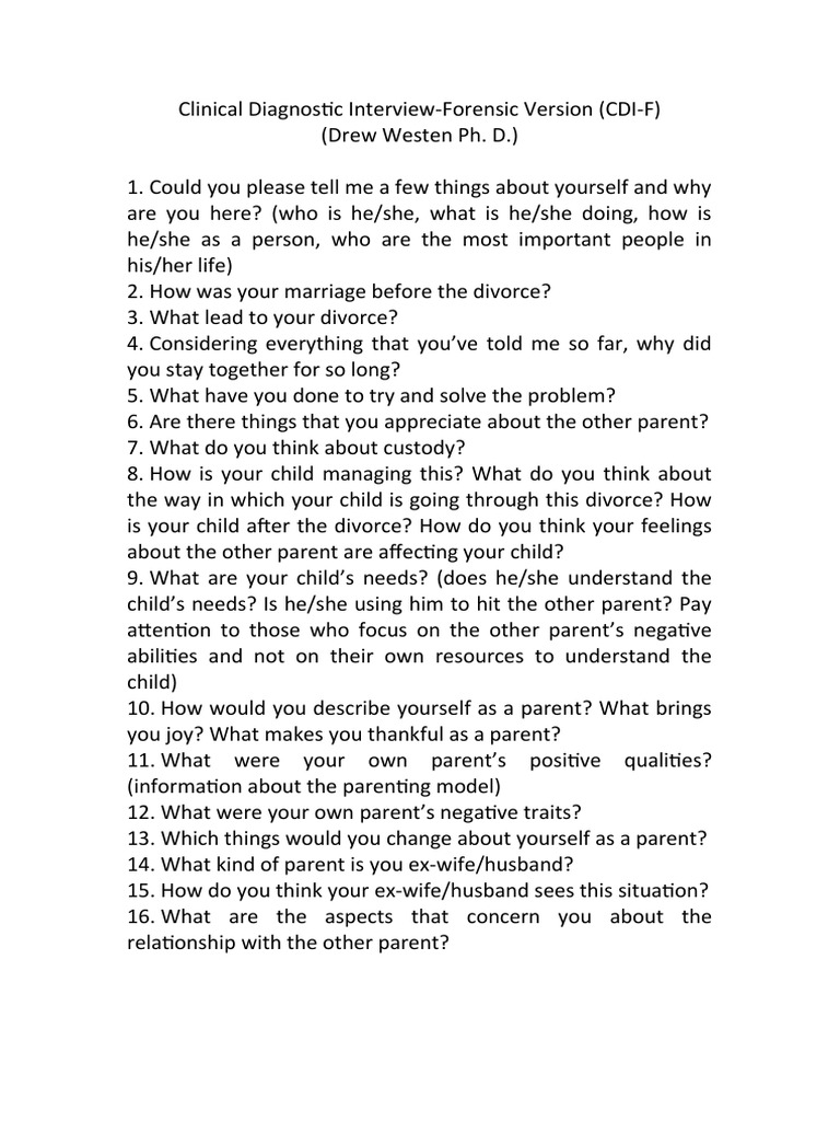 Clinical Diagnostic Interview | PDF | Emotions | Anxiety