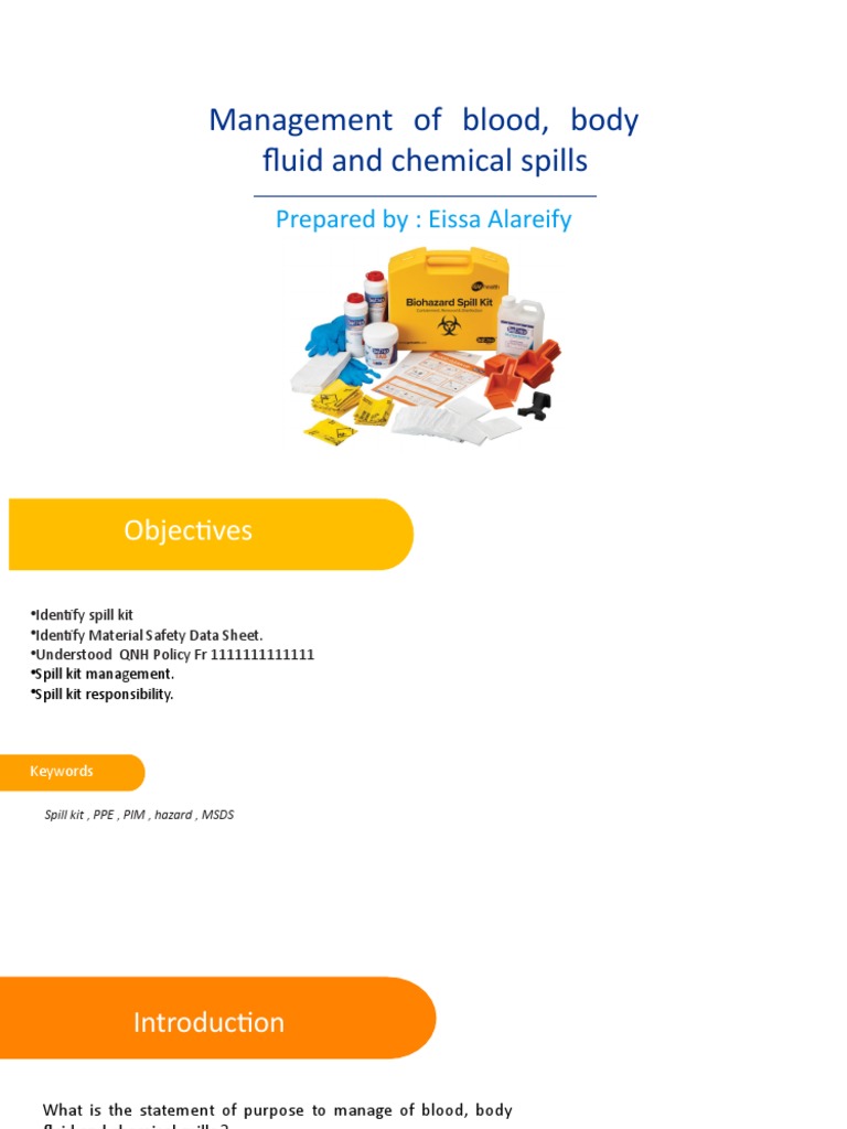Management of Blood and Body Fluids Spills | PDF