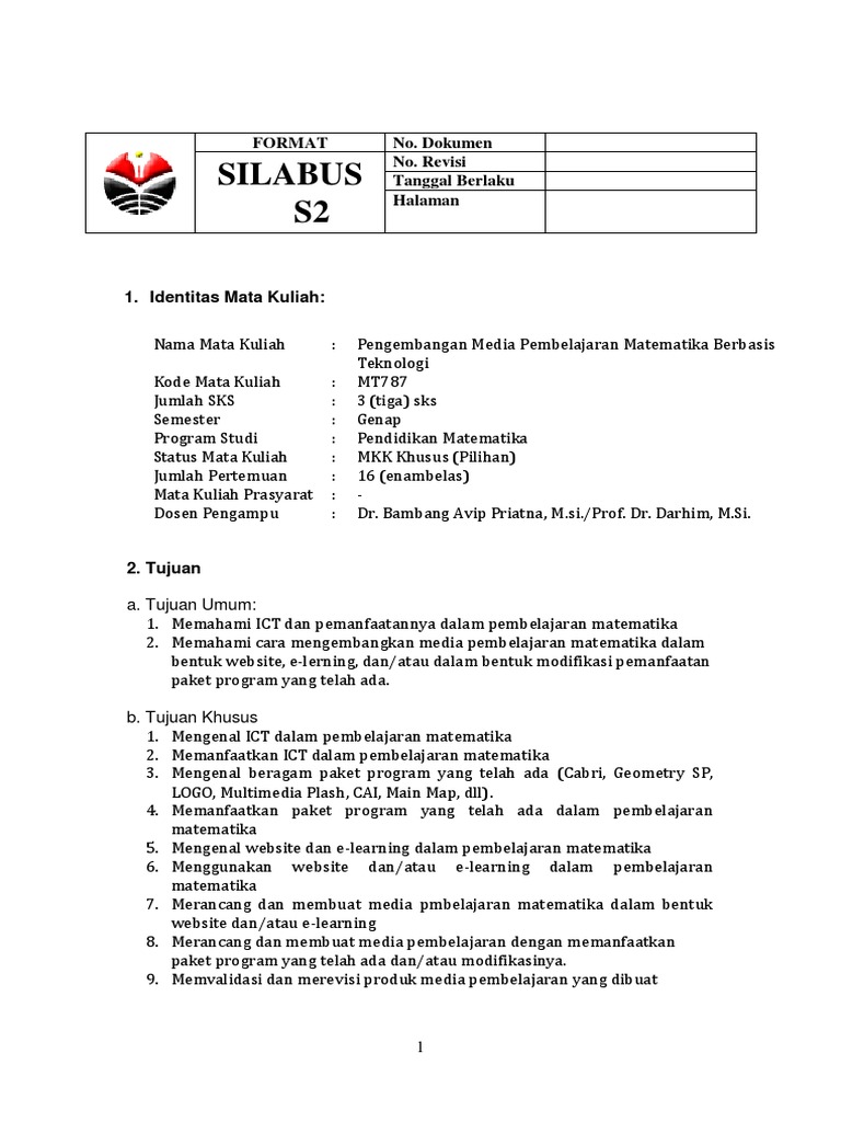 MT787 Pengembangan Media Pembelajaran Matematika Berbasis Teknologi | PDF
