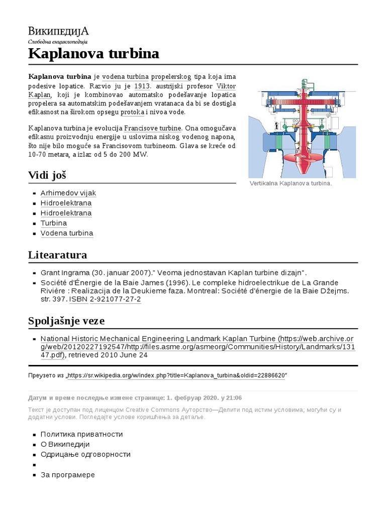 Kaplanova Turbina | PDF
