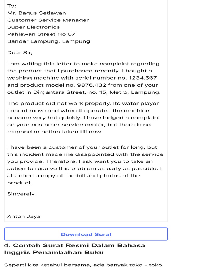 15 Contoh Surat Resmi Dalam Bahasa Inggris Lengkap Dan Terbaru ...