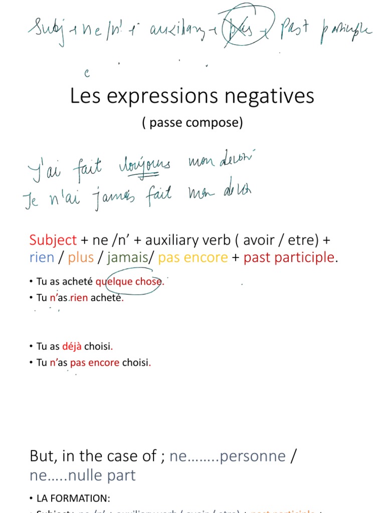 Maîtriser les Négations en Français | PDF