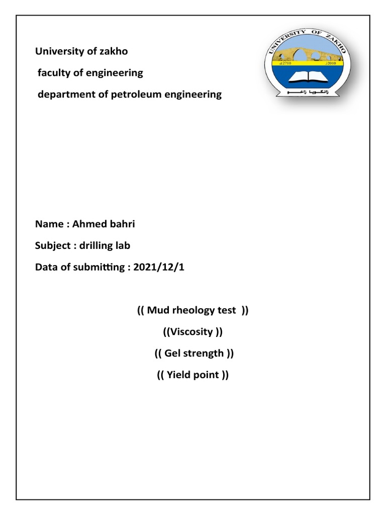 Mud Rheology Test | PDF | Viscosity | Shear Stress