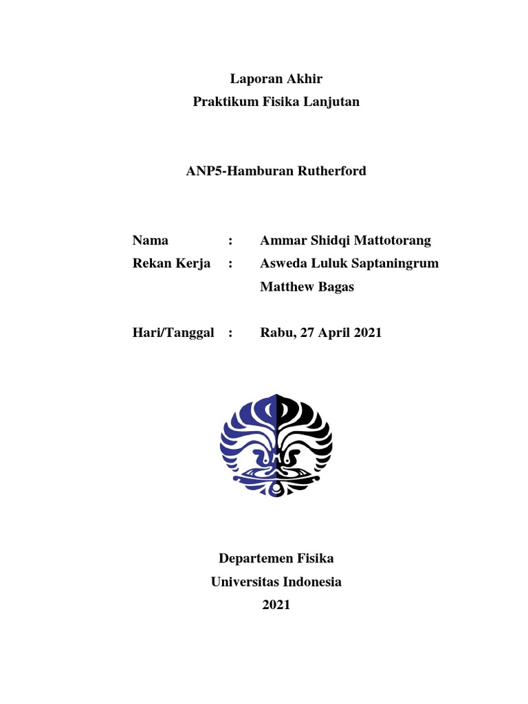 LA - ANP5 - Hamburan Rutherford - Ammar Shidqi Mattotorang - 7 | PDF