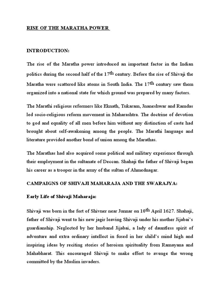 Rise of The Maratha Power | PDF