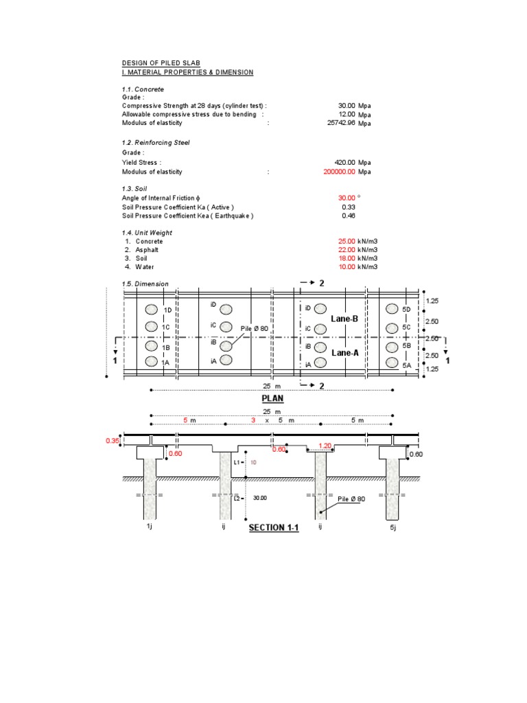 Design of Piled Slab Foundation for Bridge | PDF | Young's Modulus ...