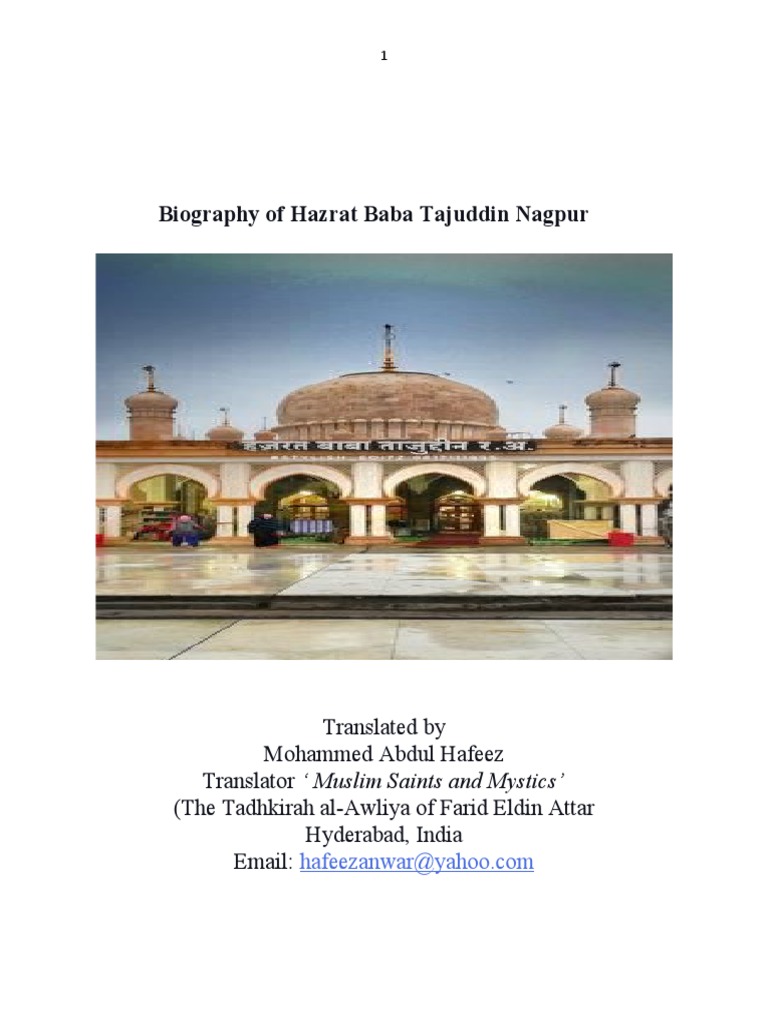 Biography of Hazrat Baba Tajuddin Nagpur | PDF | Sufism | Abrahamic ...