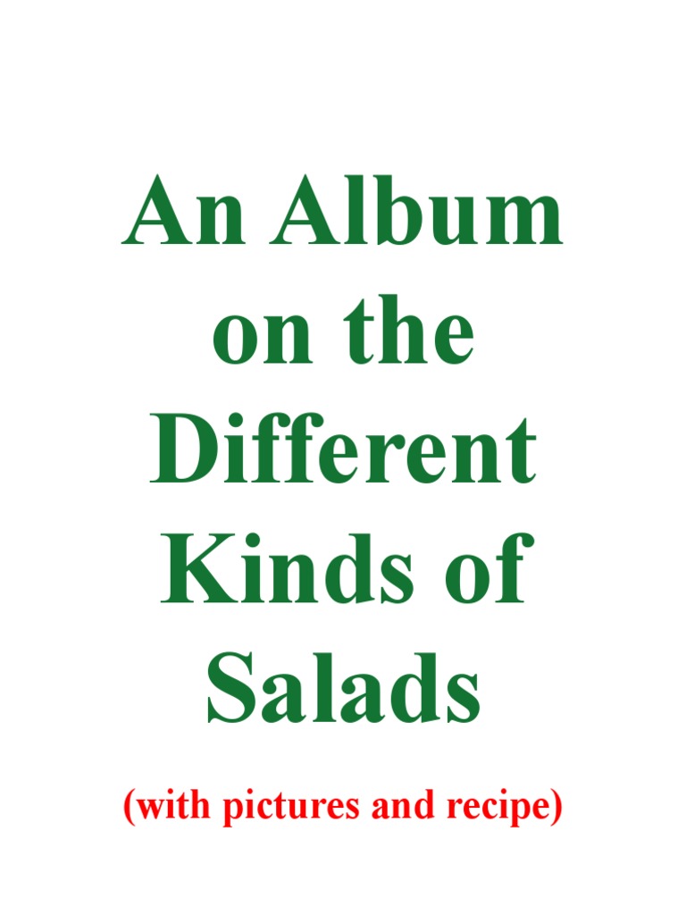 Salad Types with Recipes and Images | PDF | Salad | Food And Drink ...