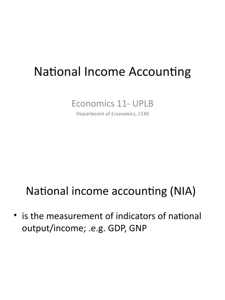 National Income Accounting Overview | PDF | Gross Domestic Product ...
