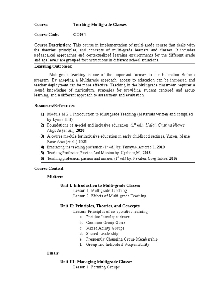 Teaching Strategies for Multigrade Classes | PDF | Teachers | Classroom