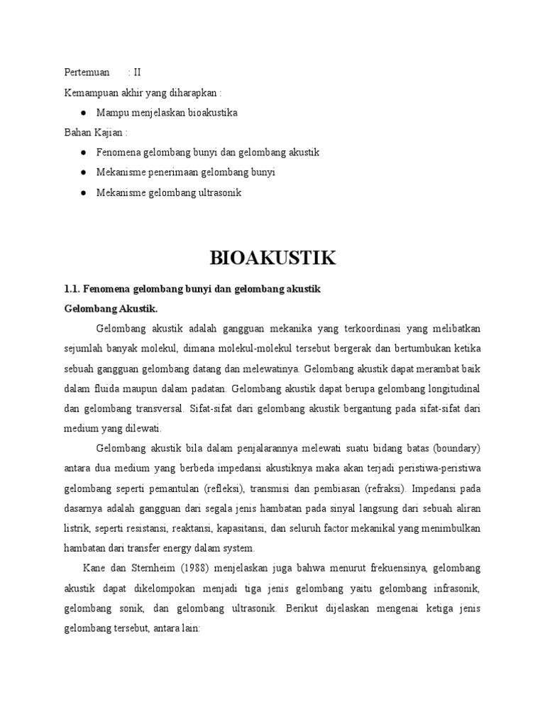 Bioakustik 2021 | PDF