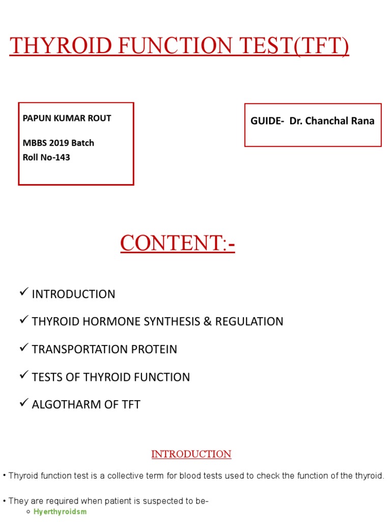 Thyroid Function Test (TFT) | PDF | Thyroid Stimulating Hormone ...