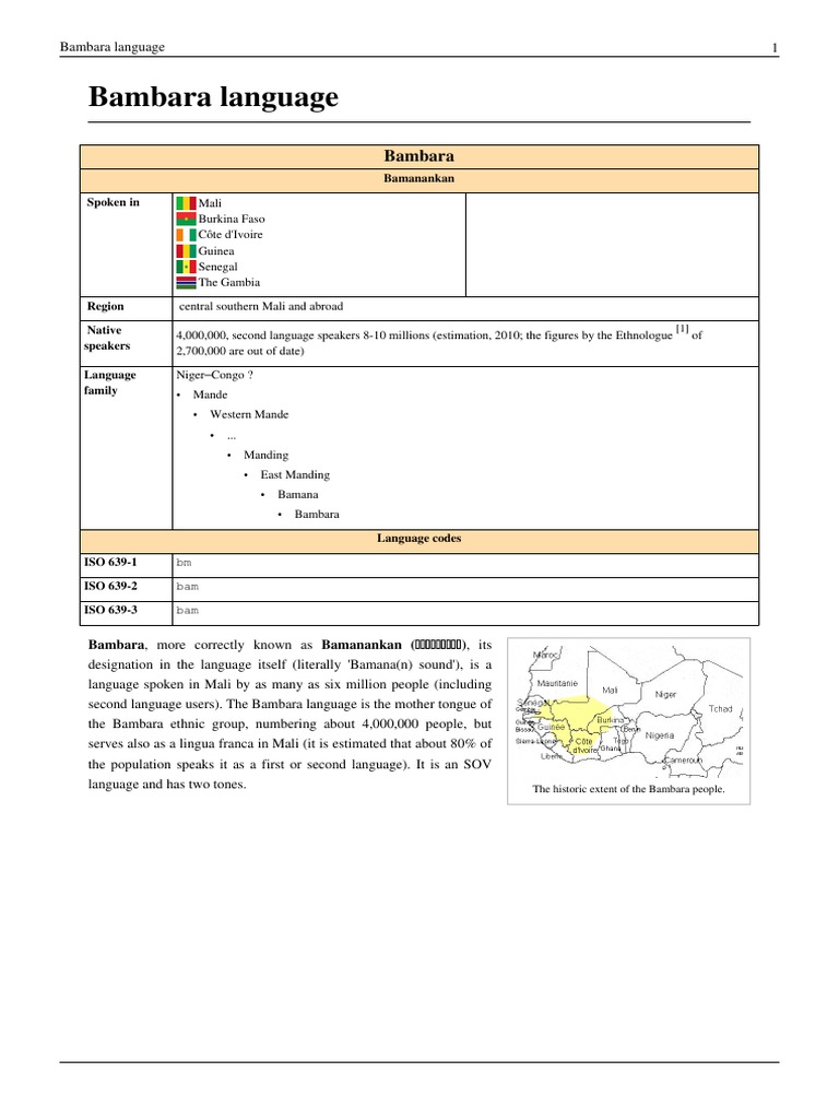 Bambara Language | PDF | Linguistics | Language Families