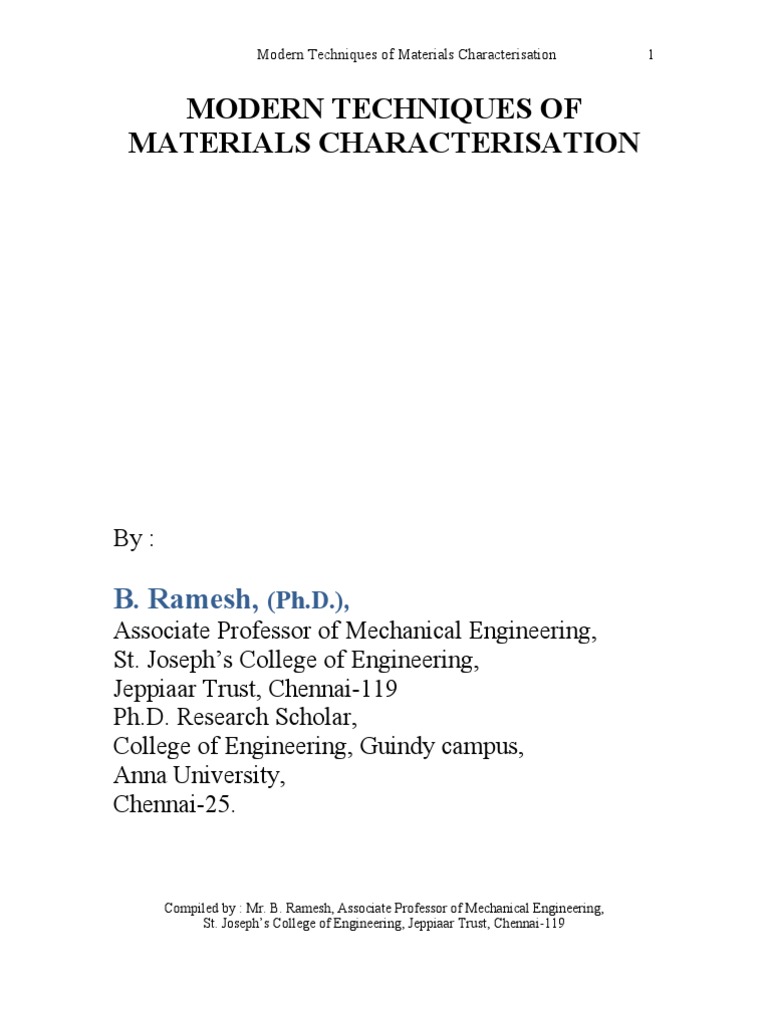 Modern Materials Characterization Techniques | PDF | Lens (Optics) | Polarization (Waves)