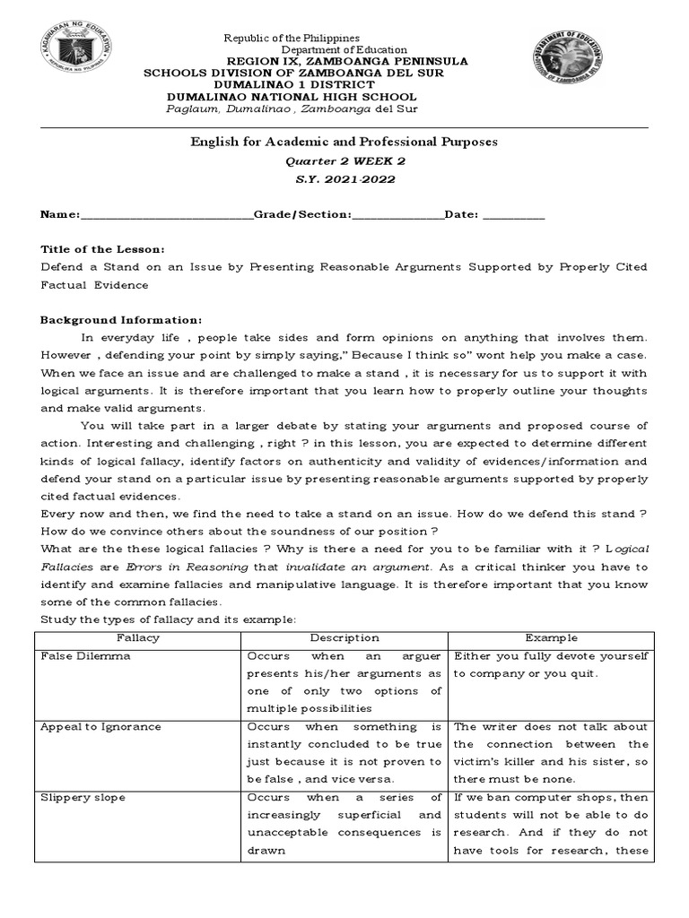 Las Eapp Quarter 2 Week 2 | PDF