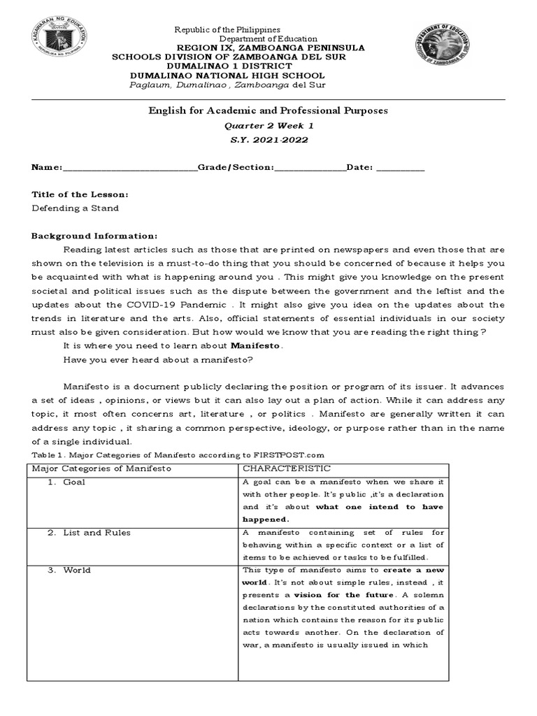 Understanding Manifestos in EAPP | PDF | Reward System | Reason
