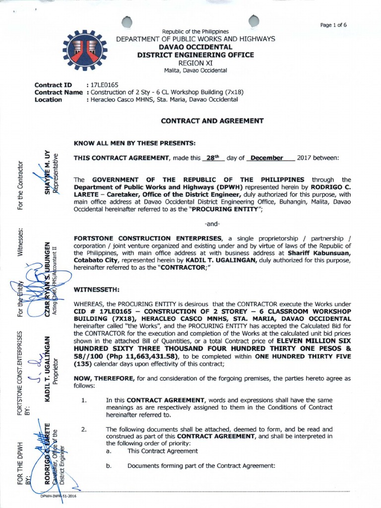 17LE0165 Contract Agreement | PDF | Window | Structural Engineering