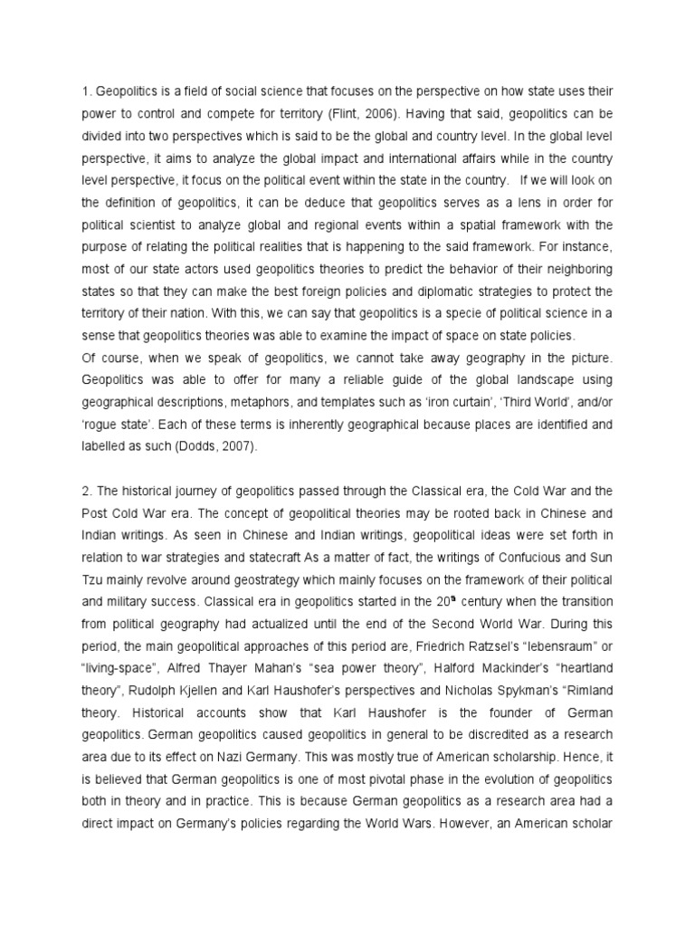 Geopolitics | PDF | Geopolitics | Science