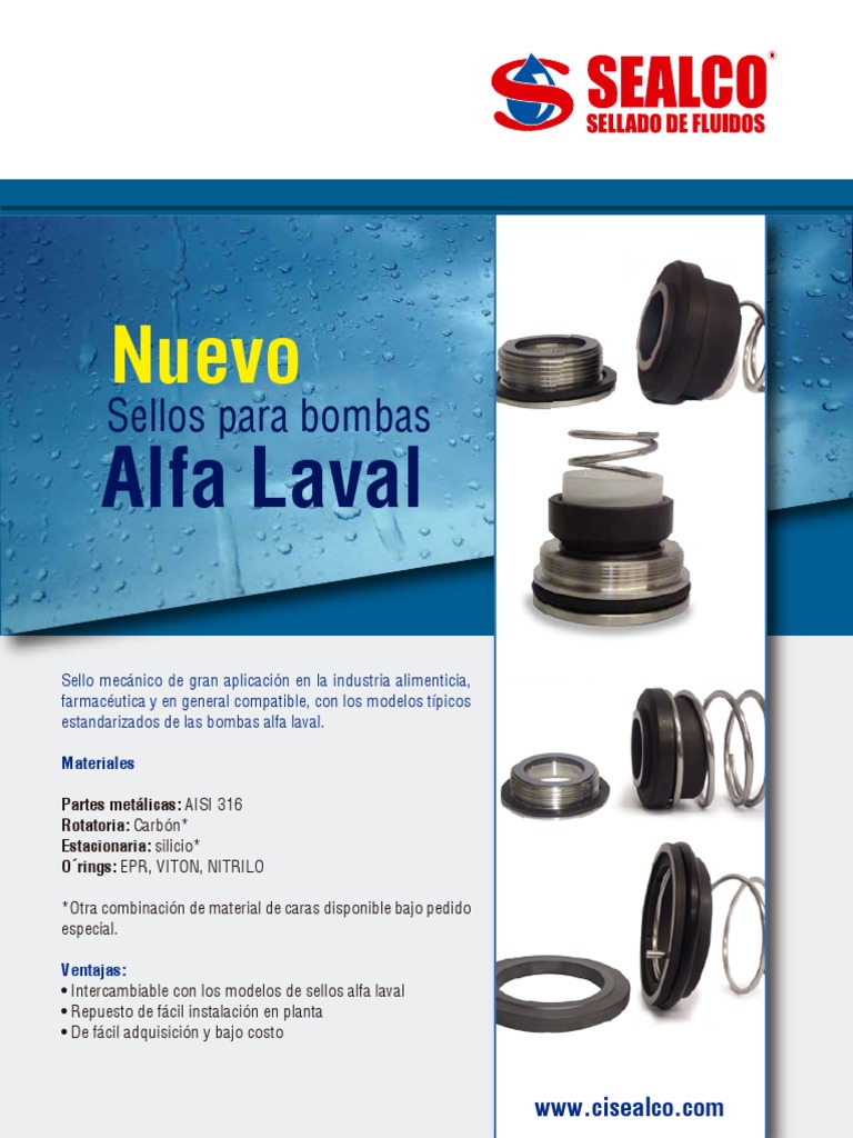 Catalogo Sellos para Bombas Alfa Laval | PDF