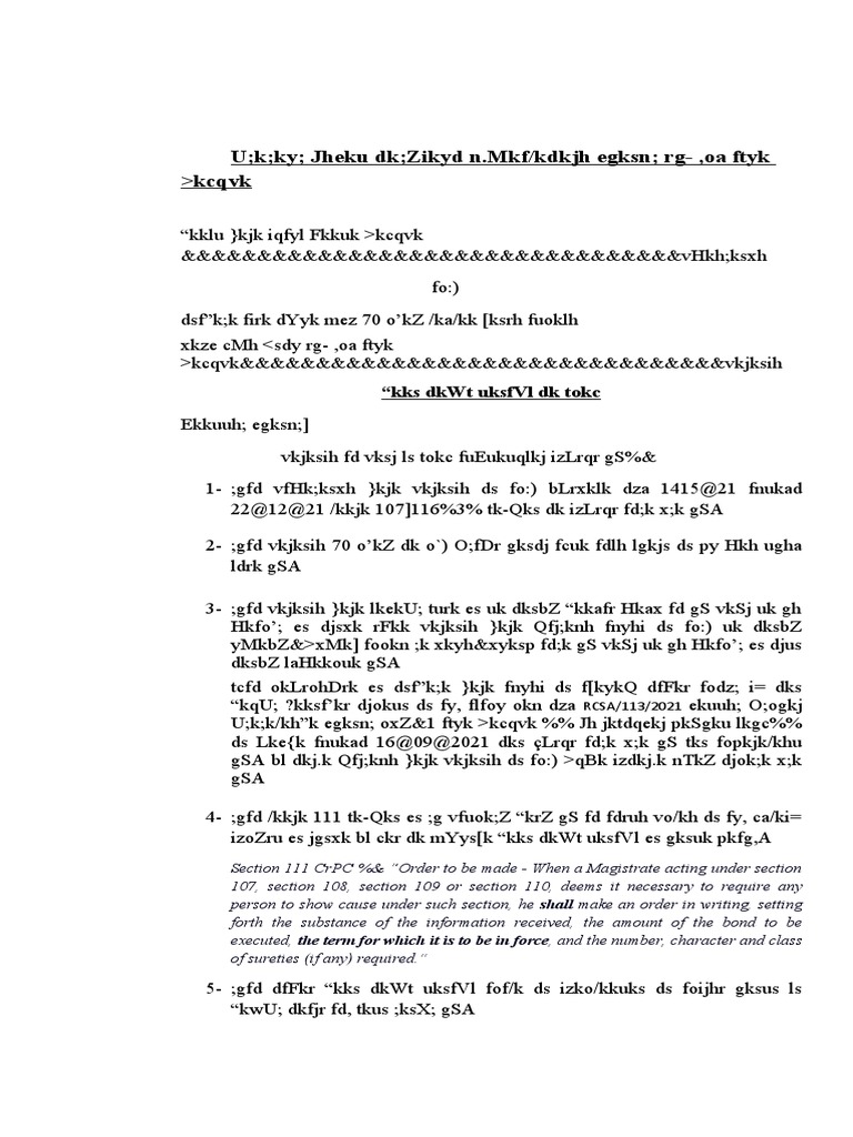 Tehsil - Reply To Section 111 CRPC Notice | PDF
