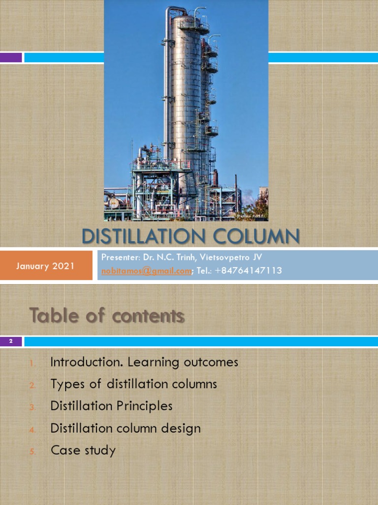 Distillation Column Design and Types | PDF | Distillation | Thermodynamics