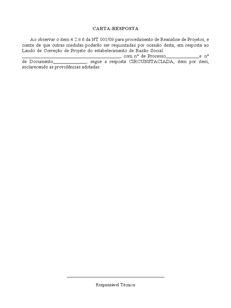 Carta Resposta | PDF