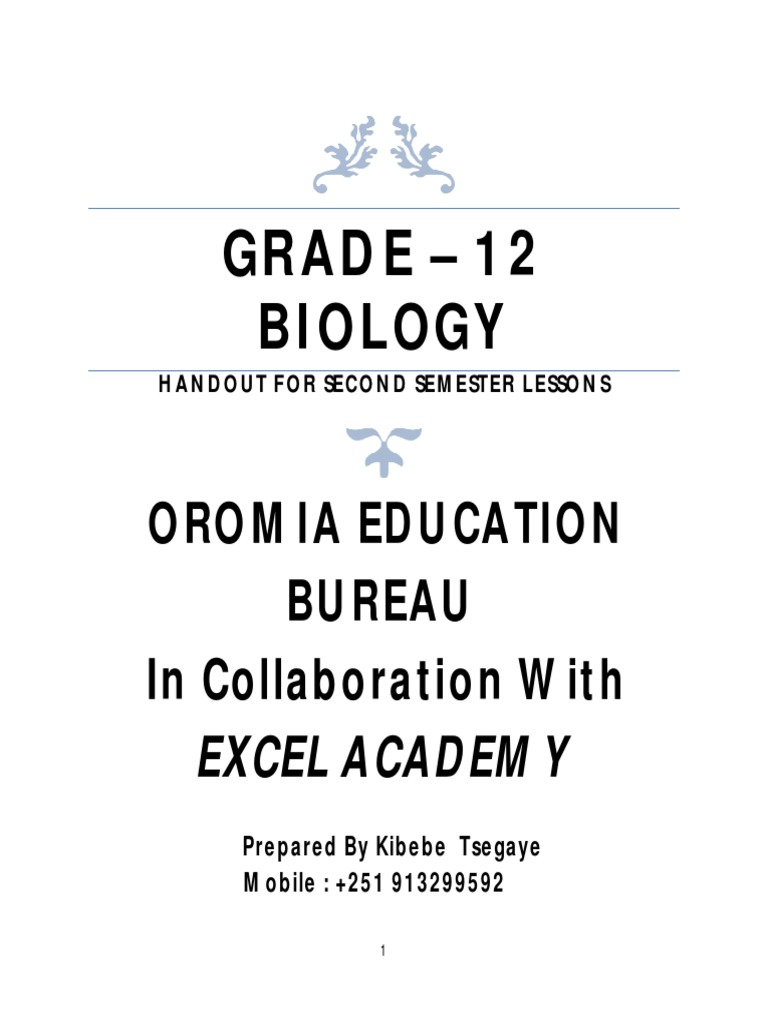 Grade - 12 Biology: Oromia Education Bureau in Collaboration With | PDF ...