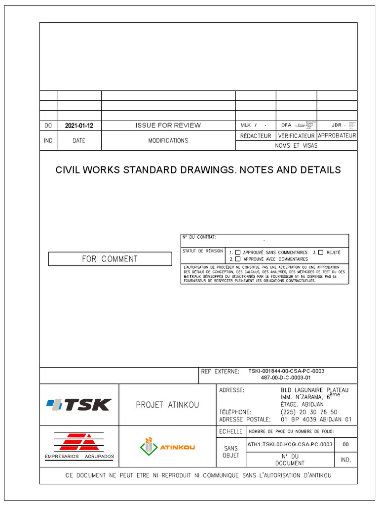 Civil Works Standard Drawings & Details | PDF | Concrete | Structural ...