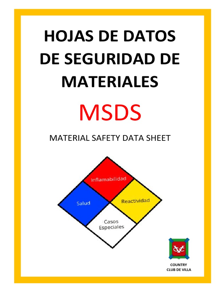 Caratula de Hojas de Datos de Seguridad de Materiales | PDF