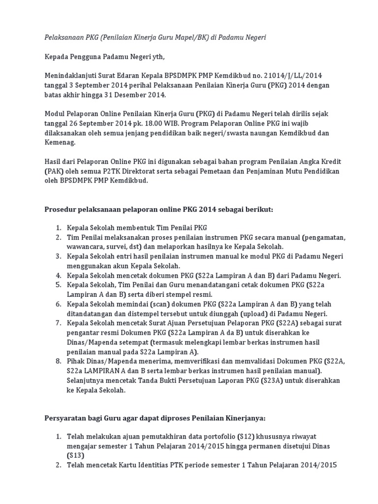 Pelaksanaan PKG | PDF