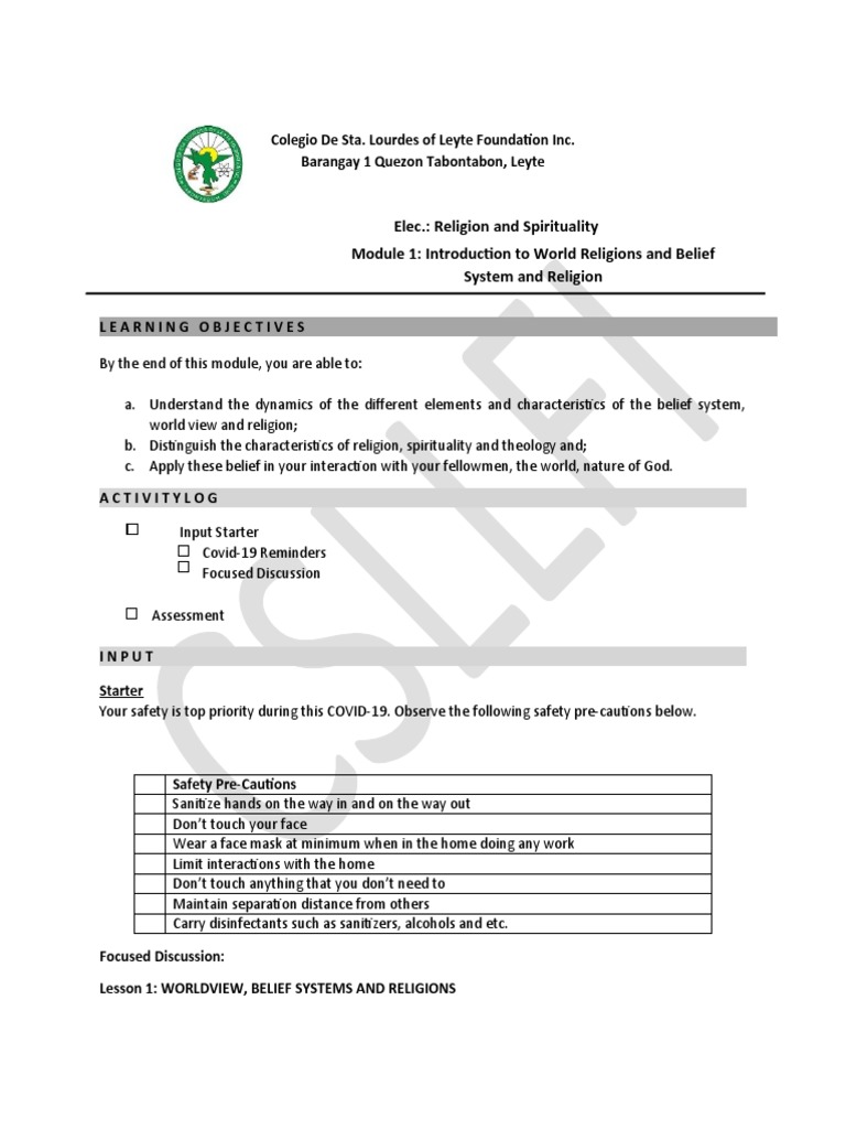 Introduction to World Religions Module 1 | PDF | Theology | God