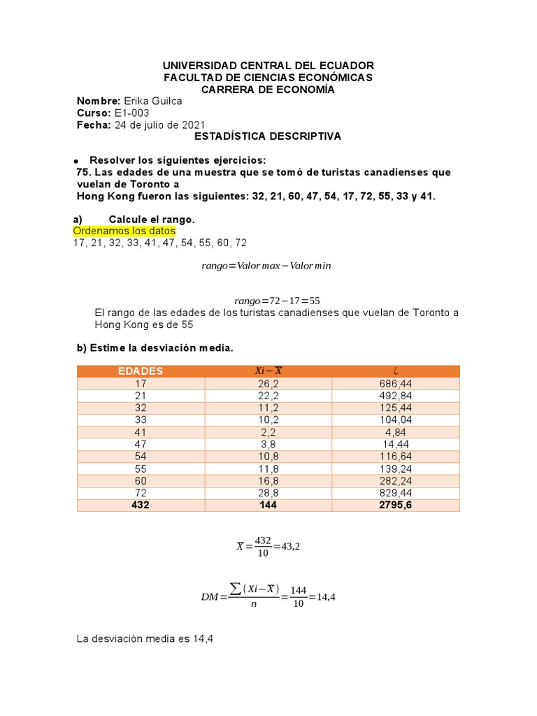 Ejercicios de Varianza | PDF | Desviación Estándar | Muestreo (Estadísticas)