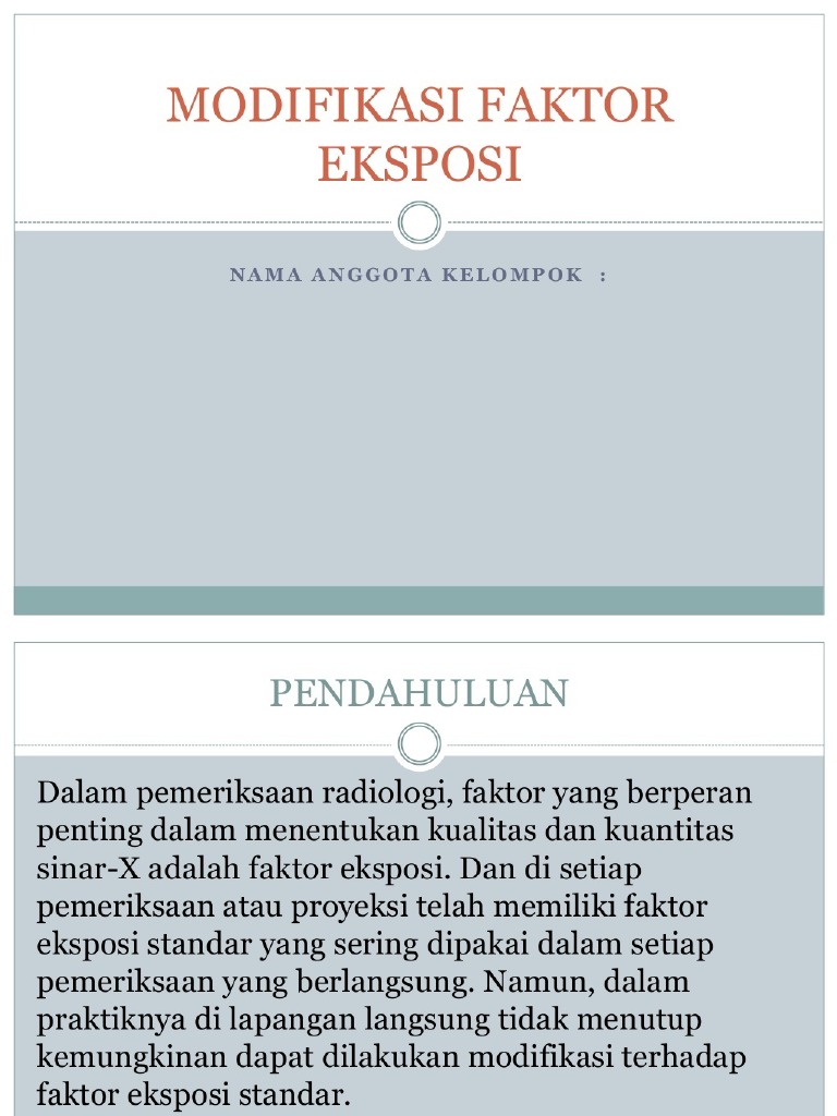 PDF Radiofotografi 2 Modifikasi Faktor Eksposi DD | PDF