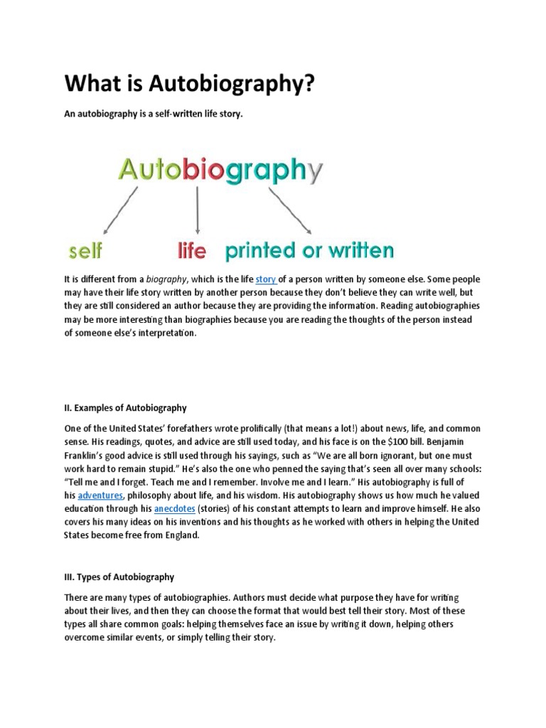 What Is Autobiography | PDF