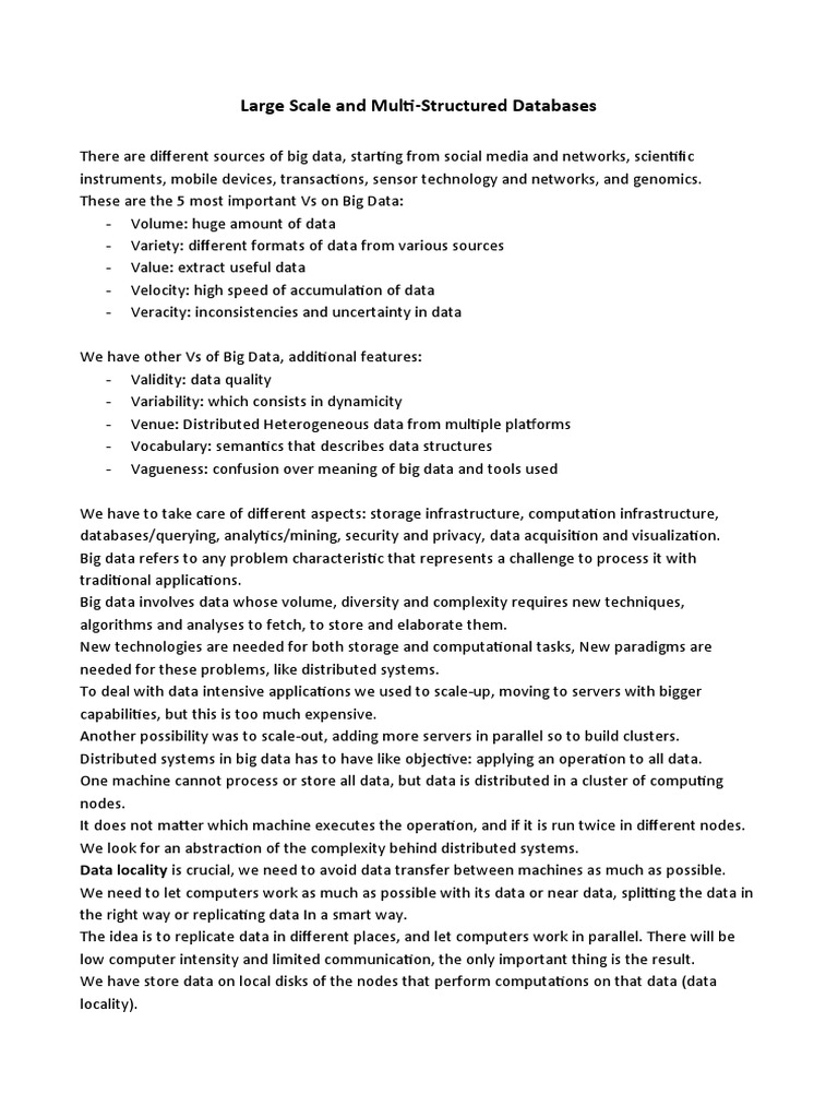 Large Scale and MultiStructured Databases | PDF | Apache Hadoop | Databases