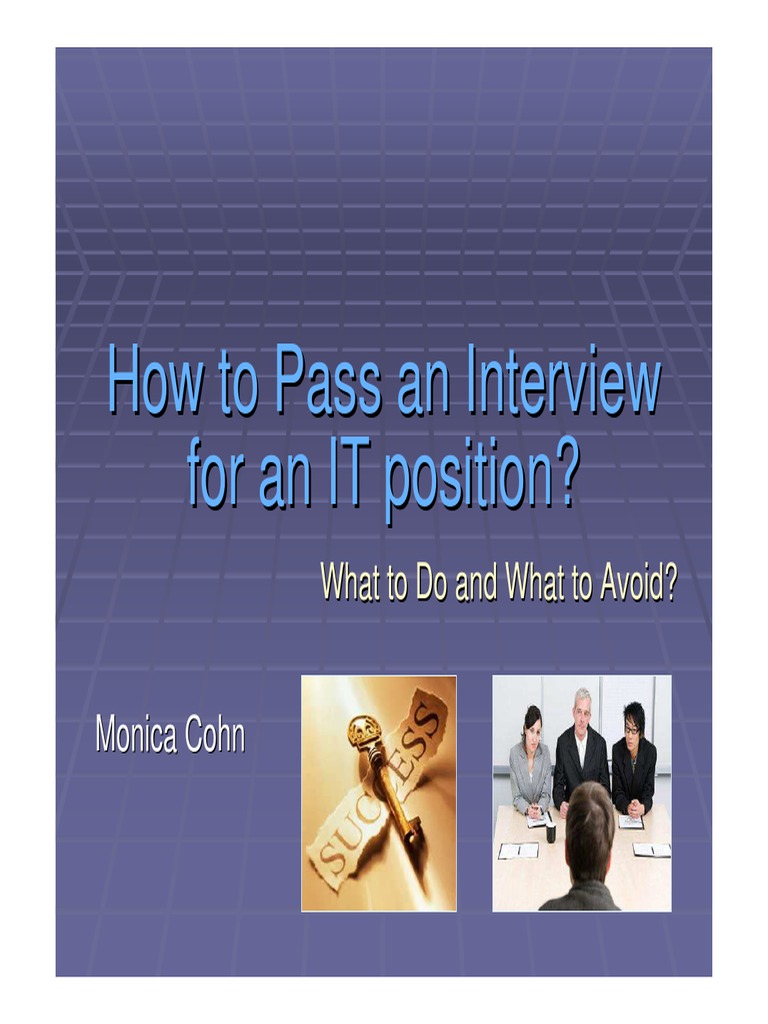 How To Pass An Interview For It Position | PDF | J Query | Job Interview