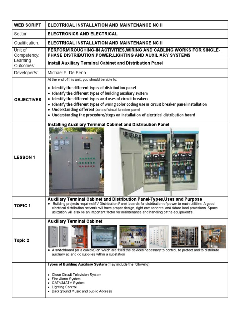 Perform Roughing-In Activities, Wiring and Cabling Works For Single ...