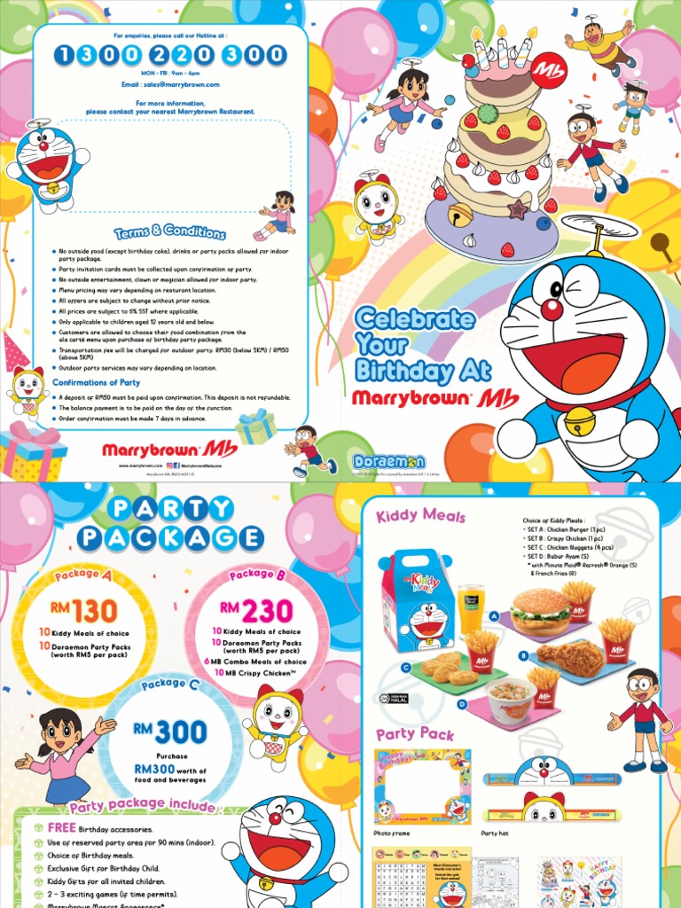 Marrybrown Birthday Party Package Leaflet | PDF