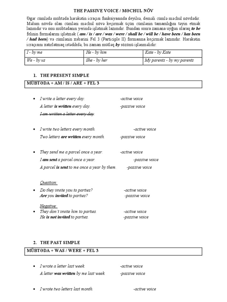 Passive Voice - Grammar | PDF | Language Mechanics | Syntax