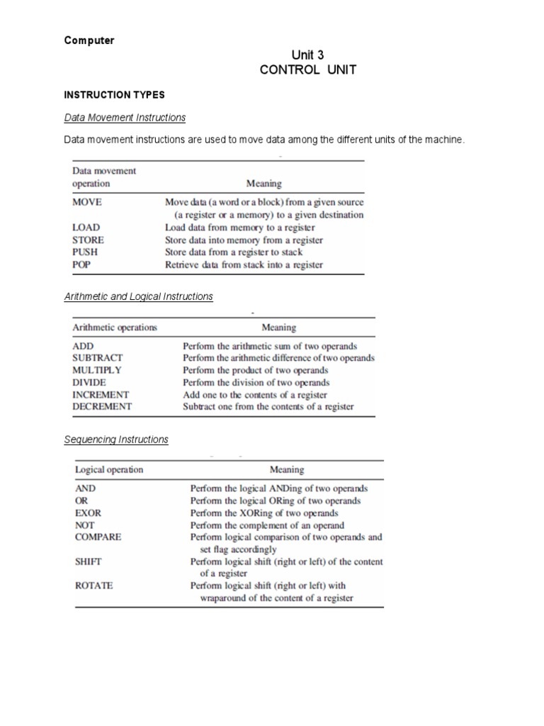 Unit 3 Control Unit: Computer Architecture | PDF | Central Processing Unit | Computing
