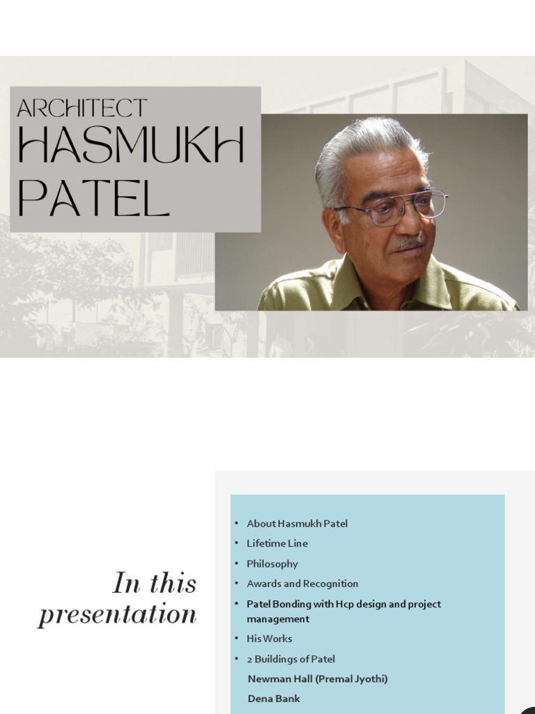 Architectural Works and Design Philosophy of Hasmukh Patel | PDF ...