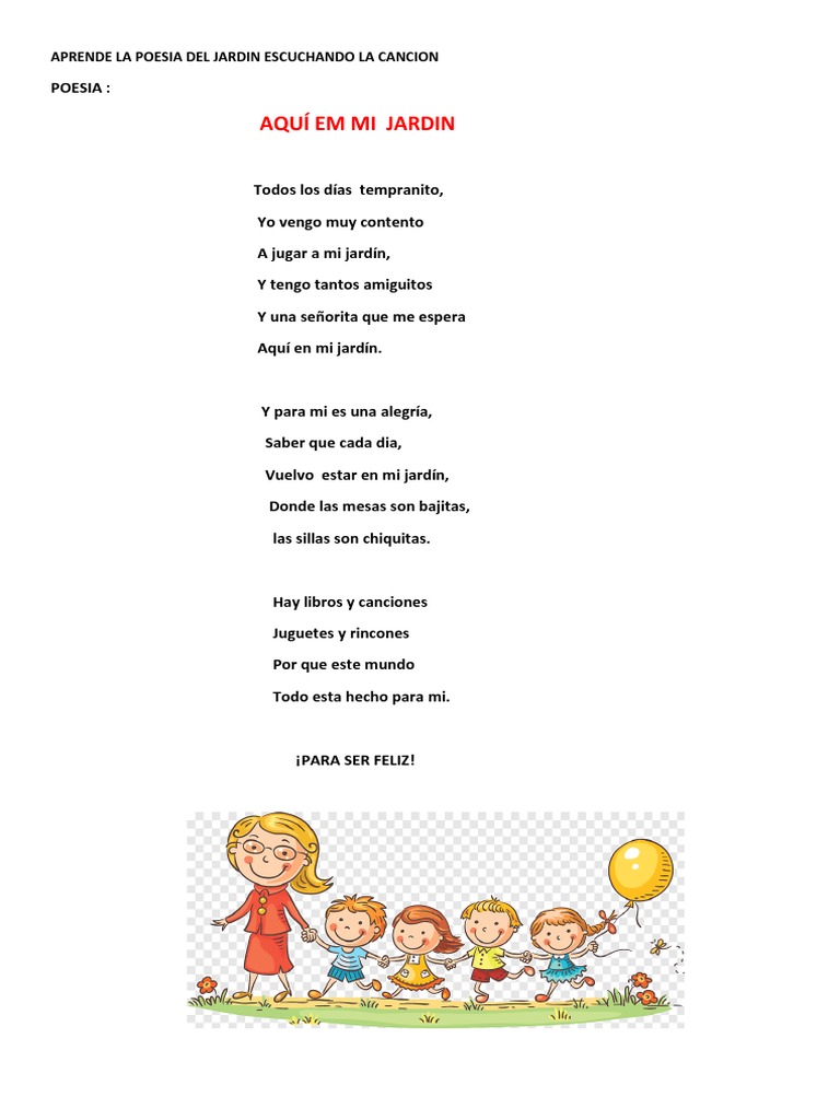Poesía Infantil: Mi Jardín Alegre | PDF
