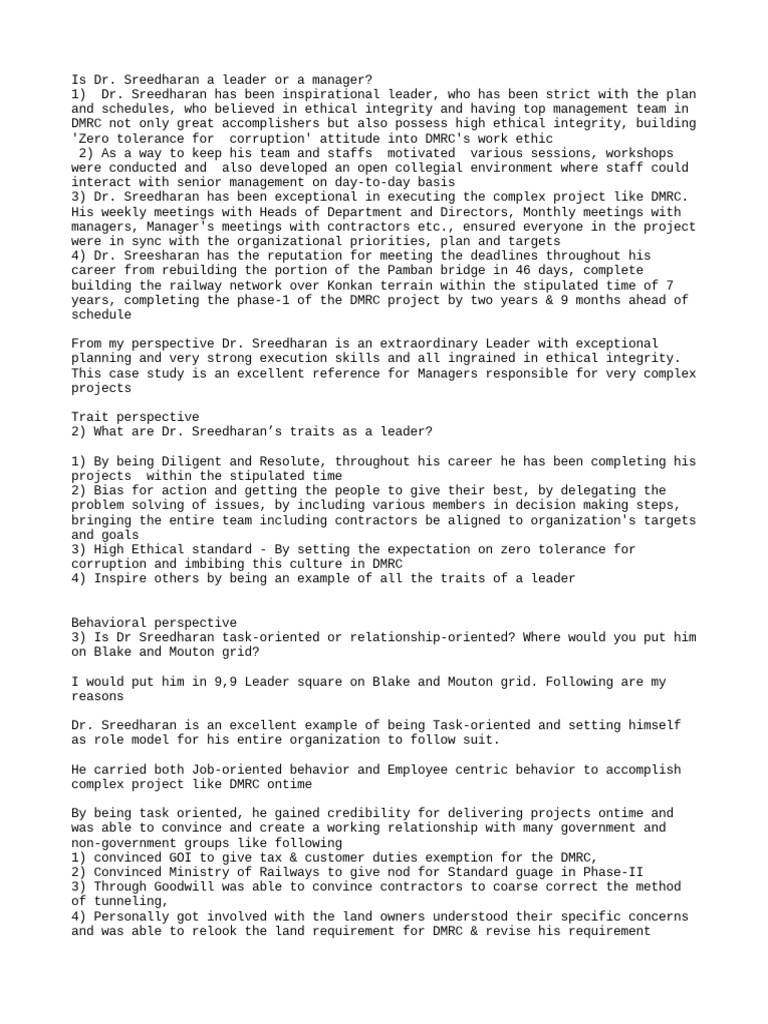 Delhi Metro Rail | PDF | Leadership | Servant Leadership