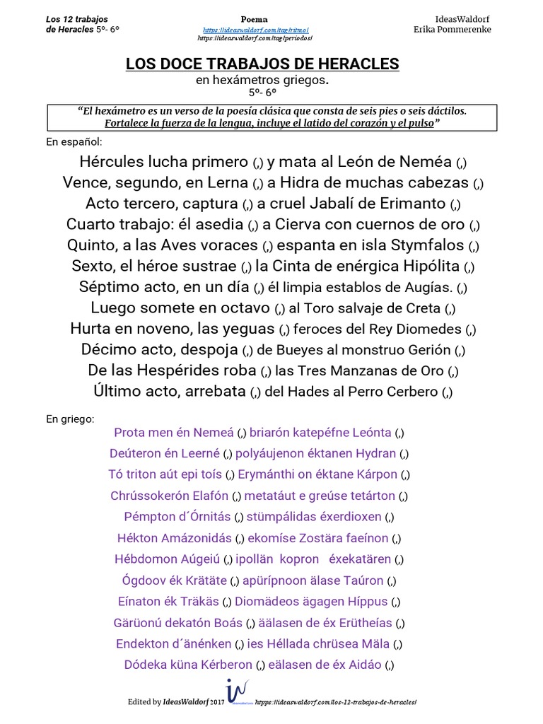 Los 12 Trabajos de Heracles | PDF | Argonautas | Mitología griega