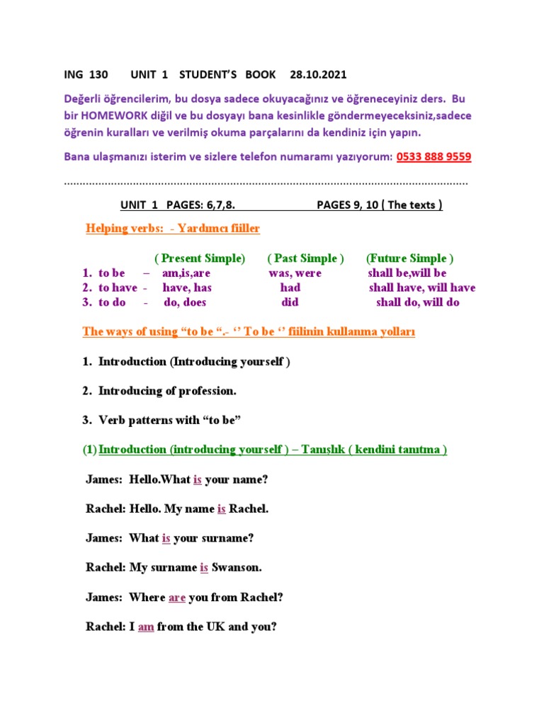 Unit 1 Lesson 1 | PDF | Grammatical Conjugation | Linguistics