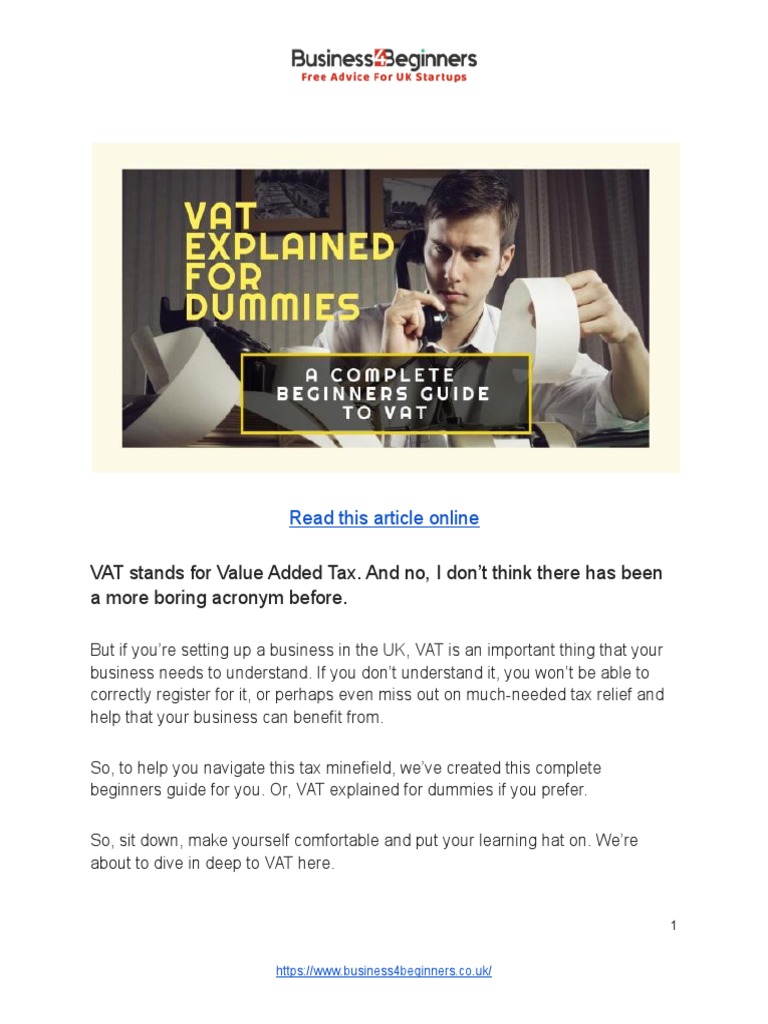 Vat For Dummies | PDF