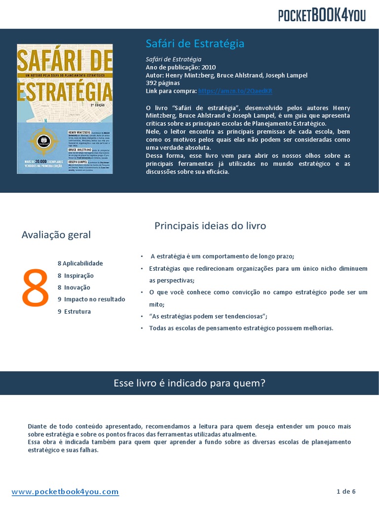 Safári de Estratégia - Henry Mintzberg, Bruce Ahlstrand, Joseph Lampel ...