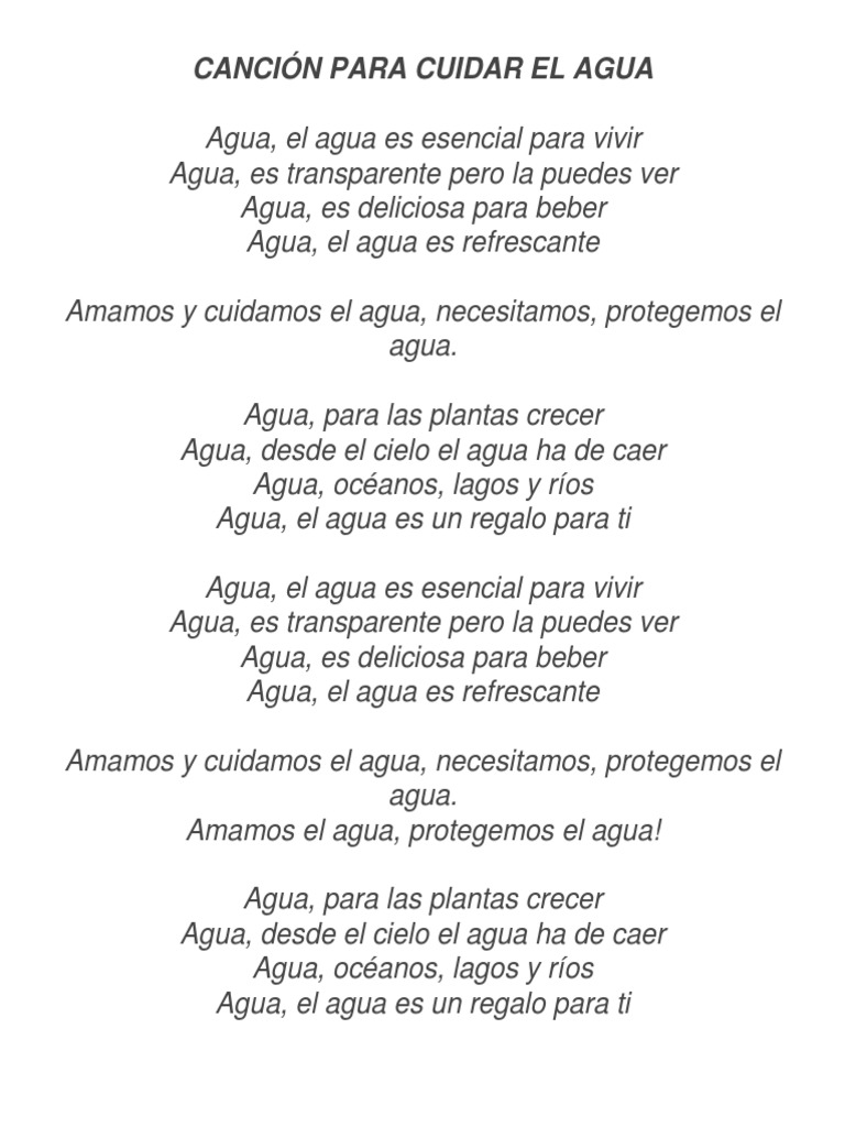 Canción para Cuidar El Agua | PDF