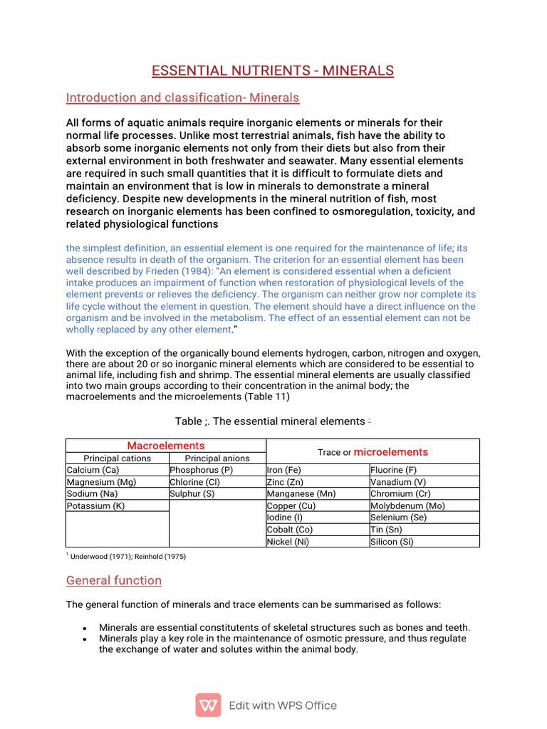 Macro, Micro and Toxic Minerals | PDF | Sets Of Chemical Elements ...