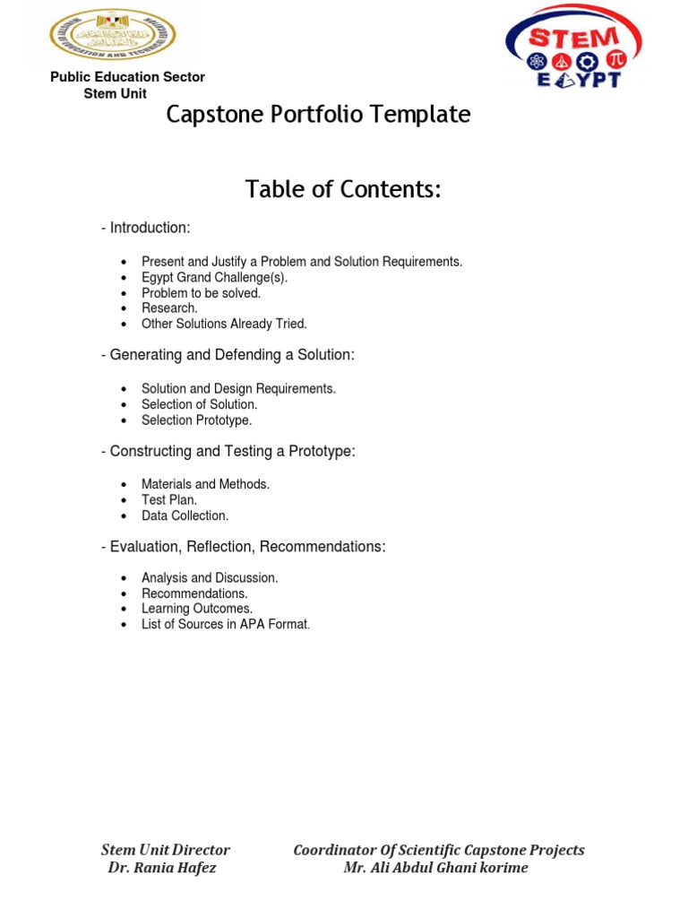 Capstone Portfolio Template Guide | PDF | Engineering Design Process ...